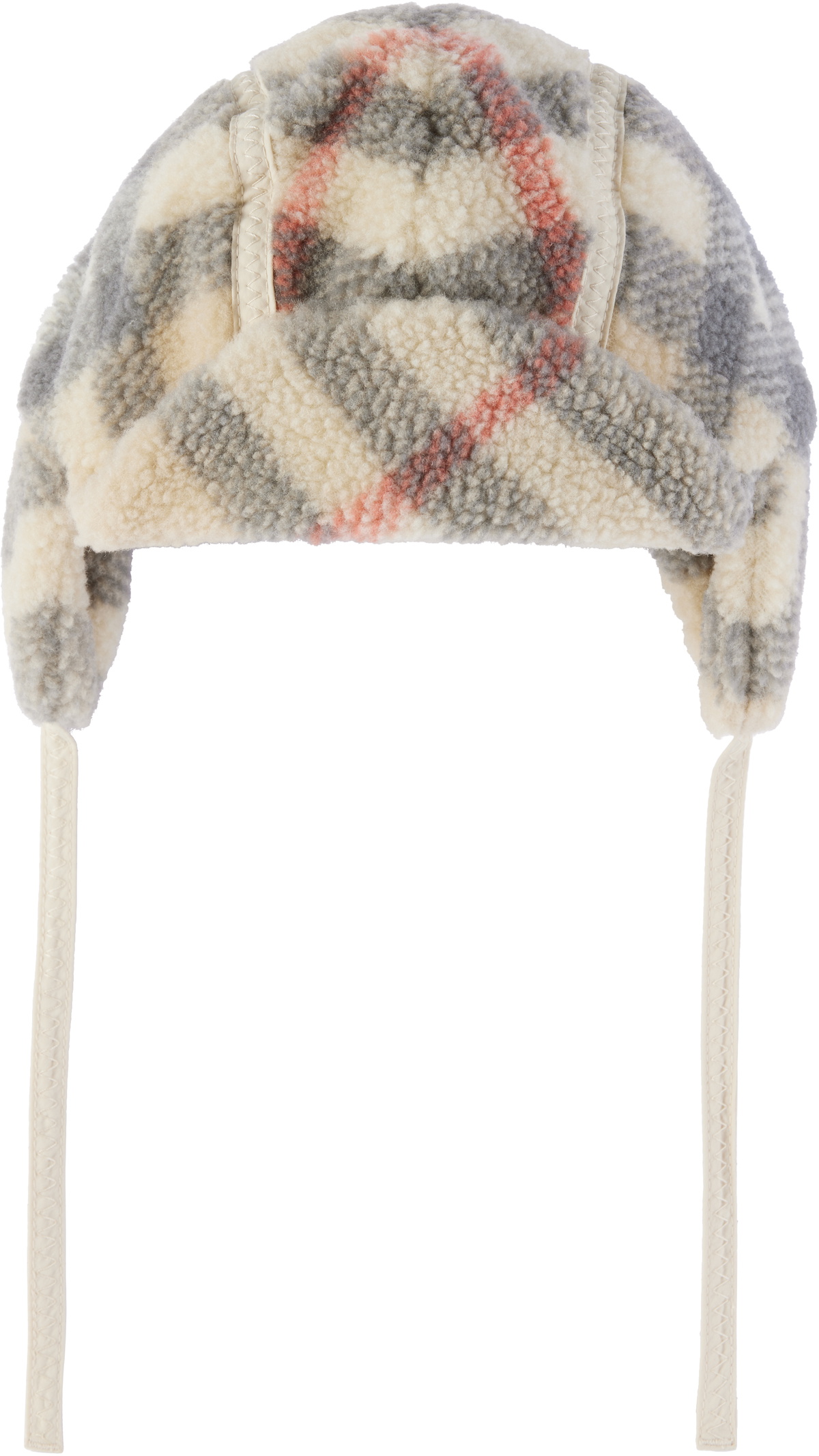 Burberry Baby Beige Check Fleece Trapper Beanie Burberry