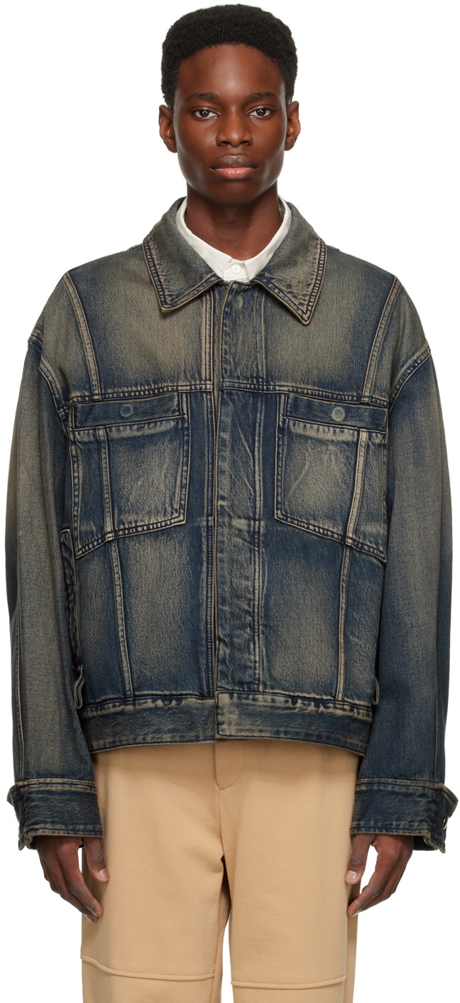 Solid Homme Navy Washed Denim Jacket Solid Homme