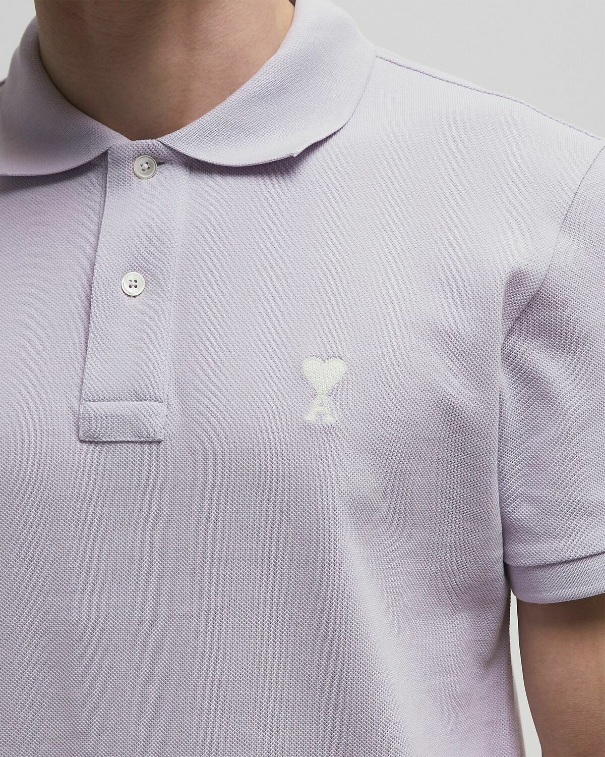 AMI Paris CLASSIC AMI DE COEUR POLO SHIRT Purple Men AMI