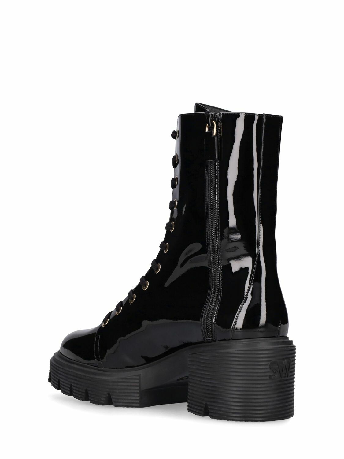 STUART WEITZMAN - 60mm Soho Patent Leather Combat Boots Stuart Weitzman