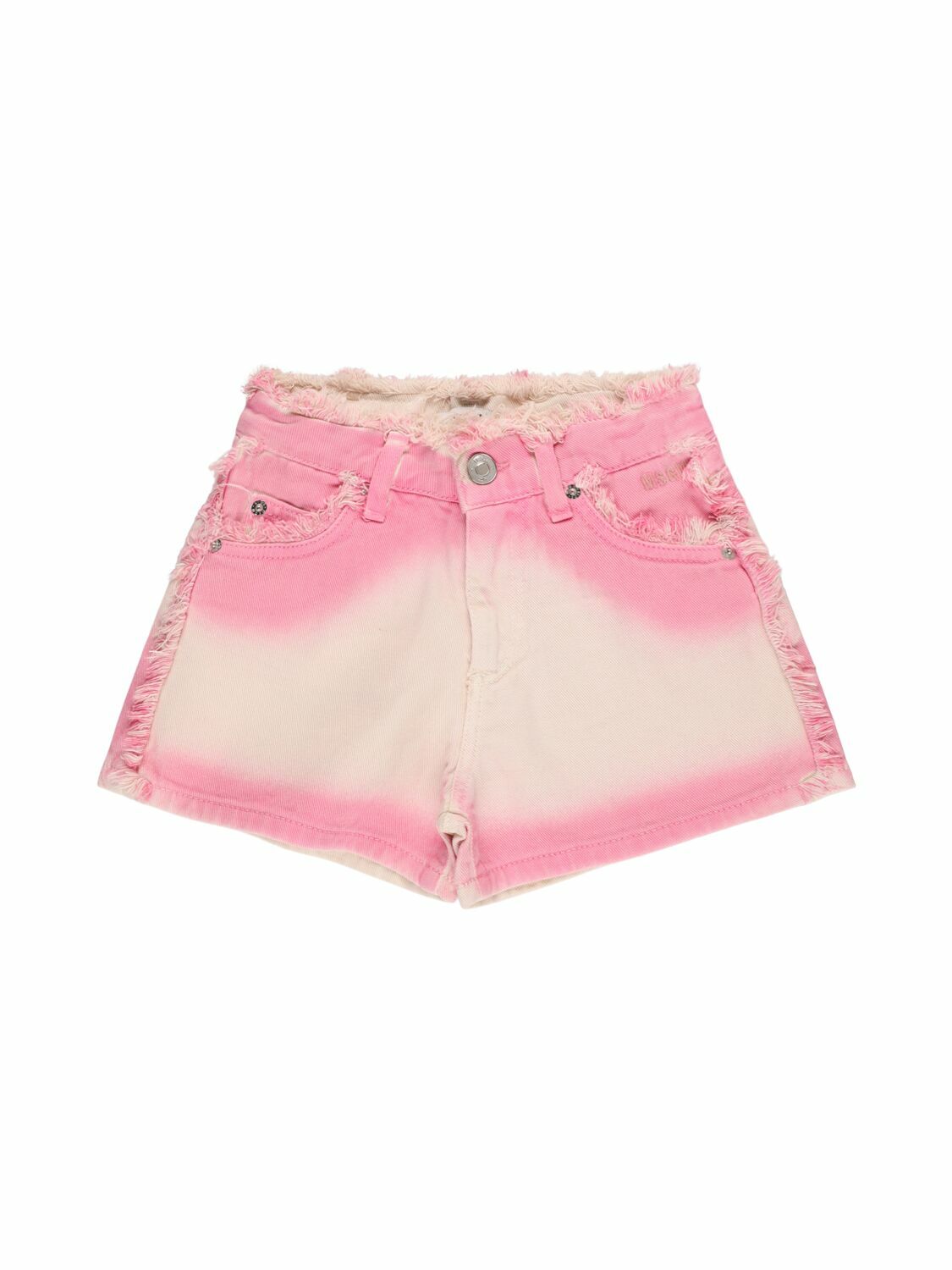 MSGM Airbrushed Effect Cotton Denim Shorts MSGM