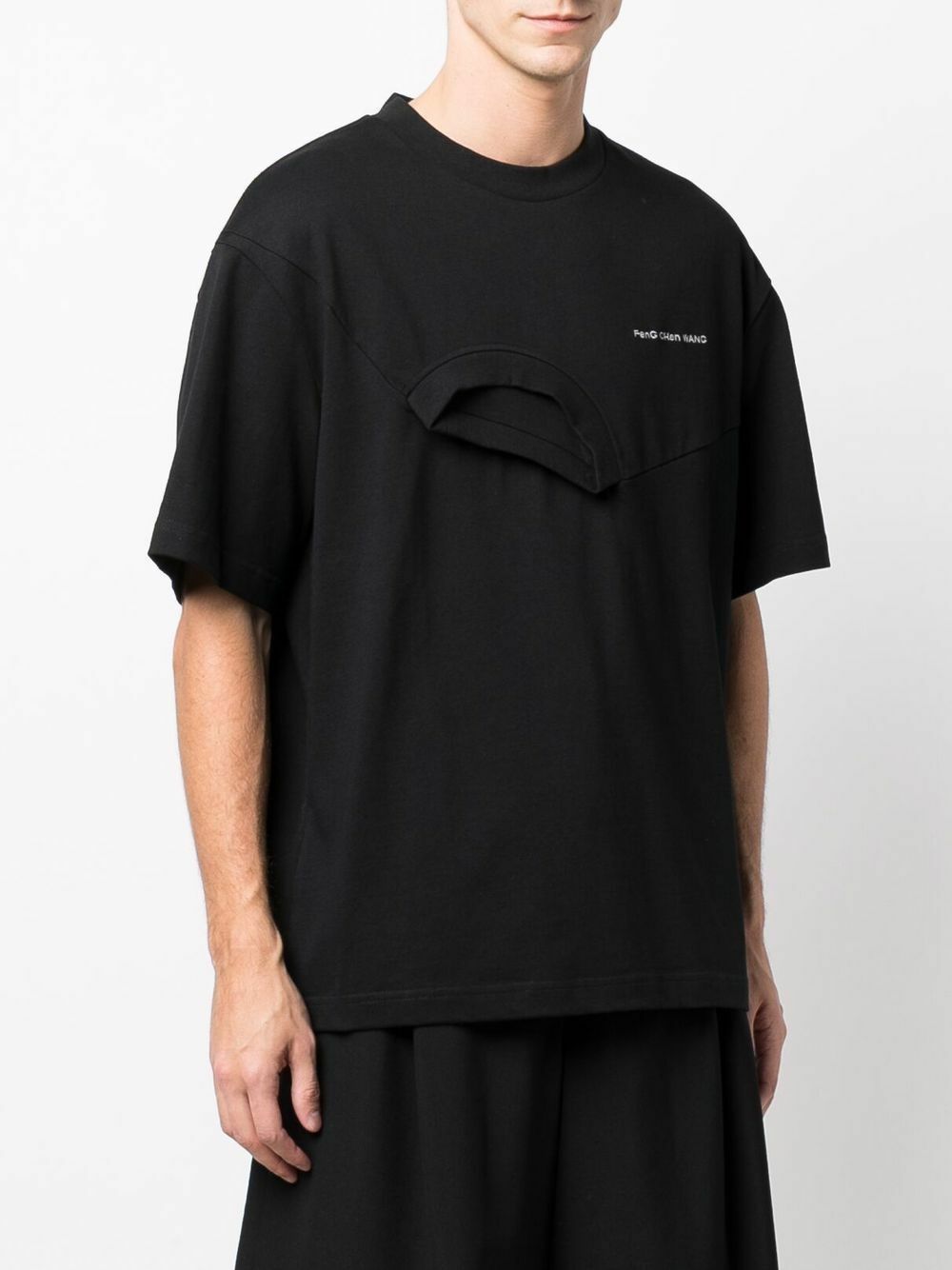 Feng Chen Wang Black Logo Embroidered T-Shirt Feng Chen Wang
