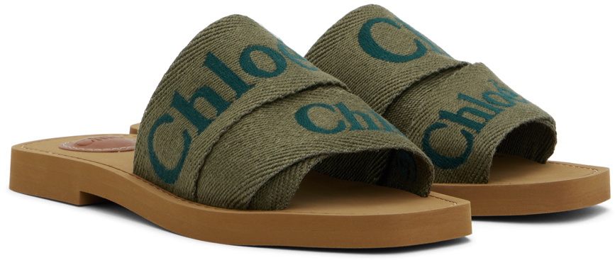 Chloé Khaki Woody Sandals Chloe