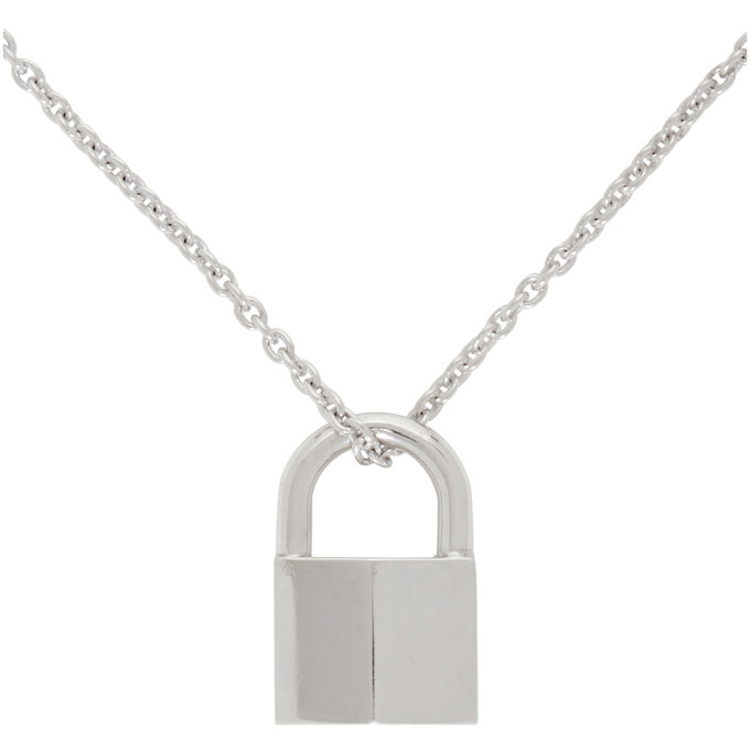 Lauren Klassen Silver Lock Pendant Necklace Lauren Manoogian