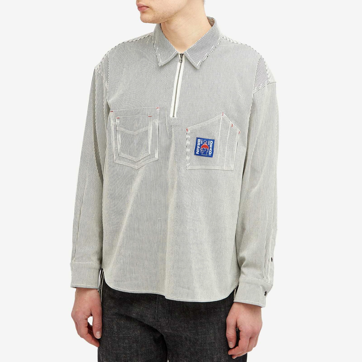 Brain Dead Men's Railroad Work Shirt in Hickory Stripe Brain Dead