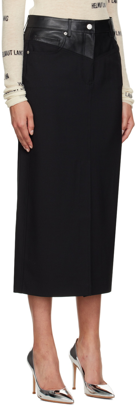 Helmut Lang Black Garter Midi Skirt Helmut Lang