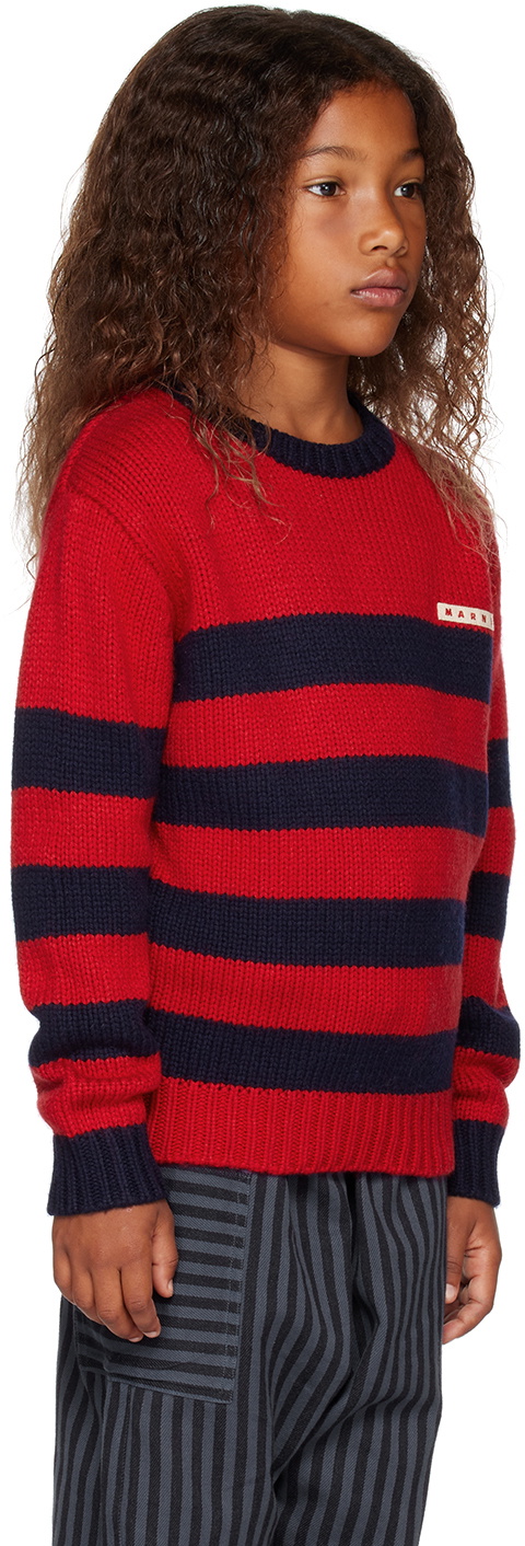 Marni Kids Navy & Red Striped Sweater Marni