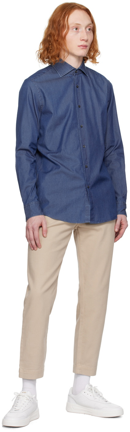 BOSS Blue Slim-Fit Denim Shirt BOSS