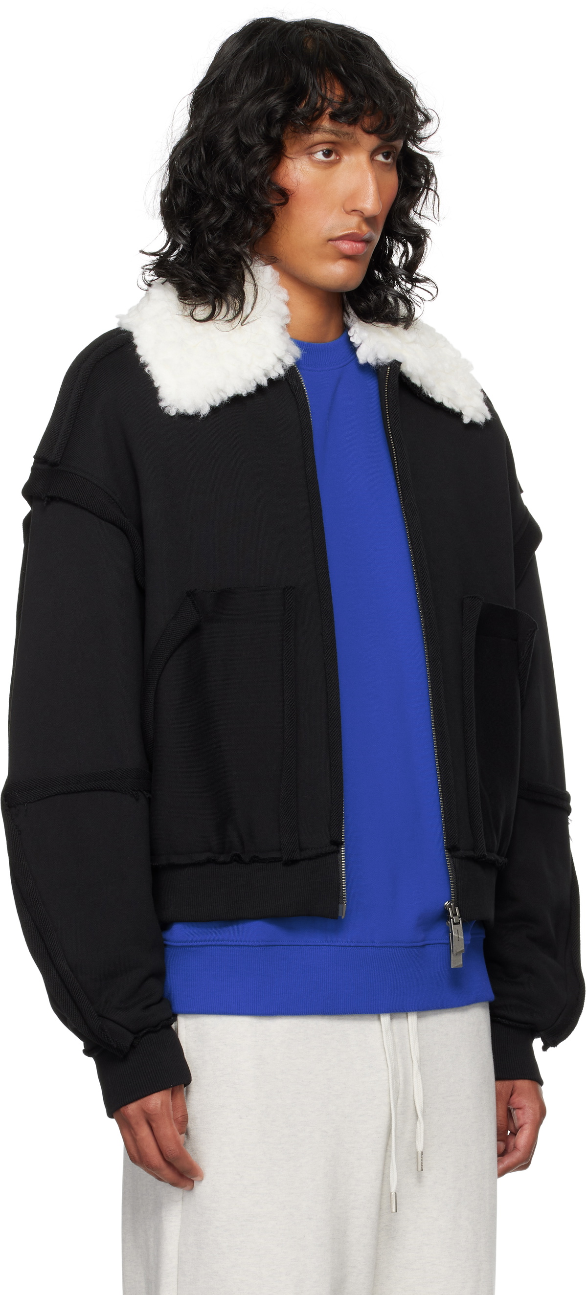 ADER error Black Raw Edge Jacket ADER error