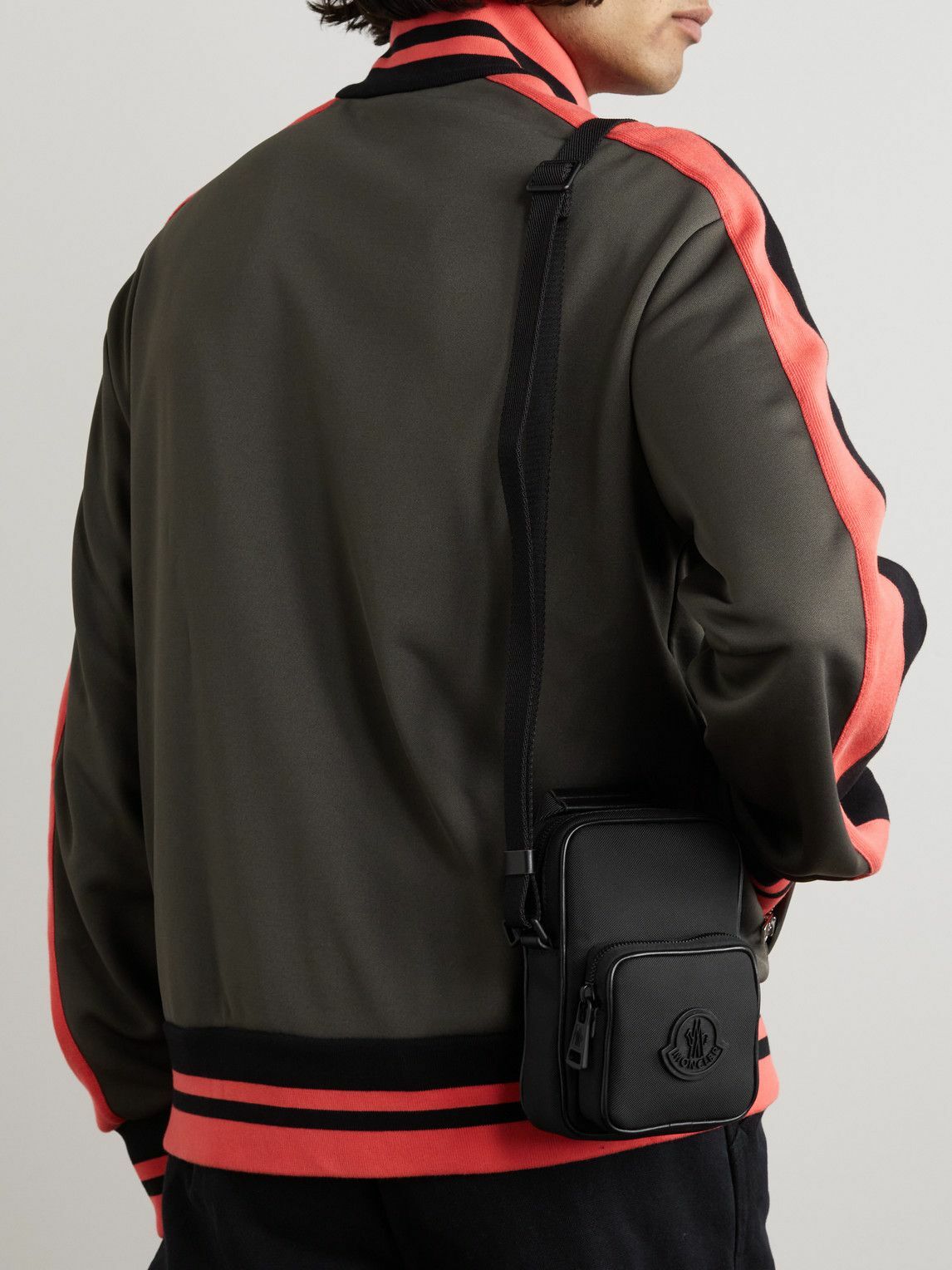 Moncler - Logo-Appliquéd Leather-Trimmed Canvas Pouch Moncler