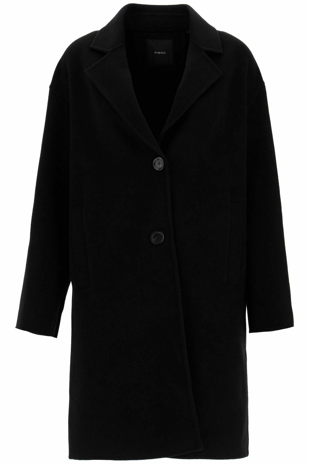 PINKO double wool coat with screwdriver design Black Pinko