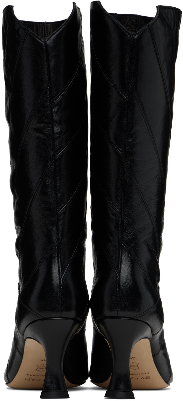 BY FAR Black Steph Creased Leather Boots By Far