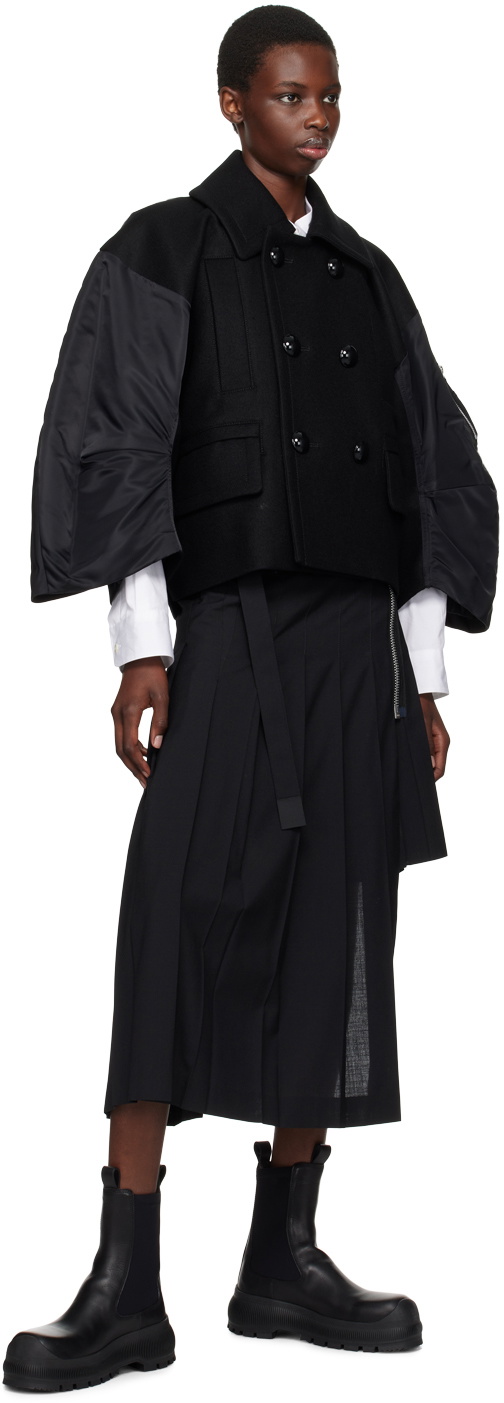 sacai Black Paneled Jacket Sacai