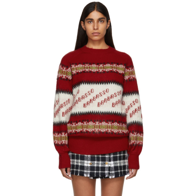 MSGM Red Long Barbaso Sweater MSGM