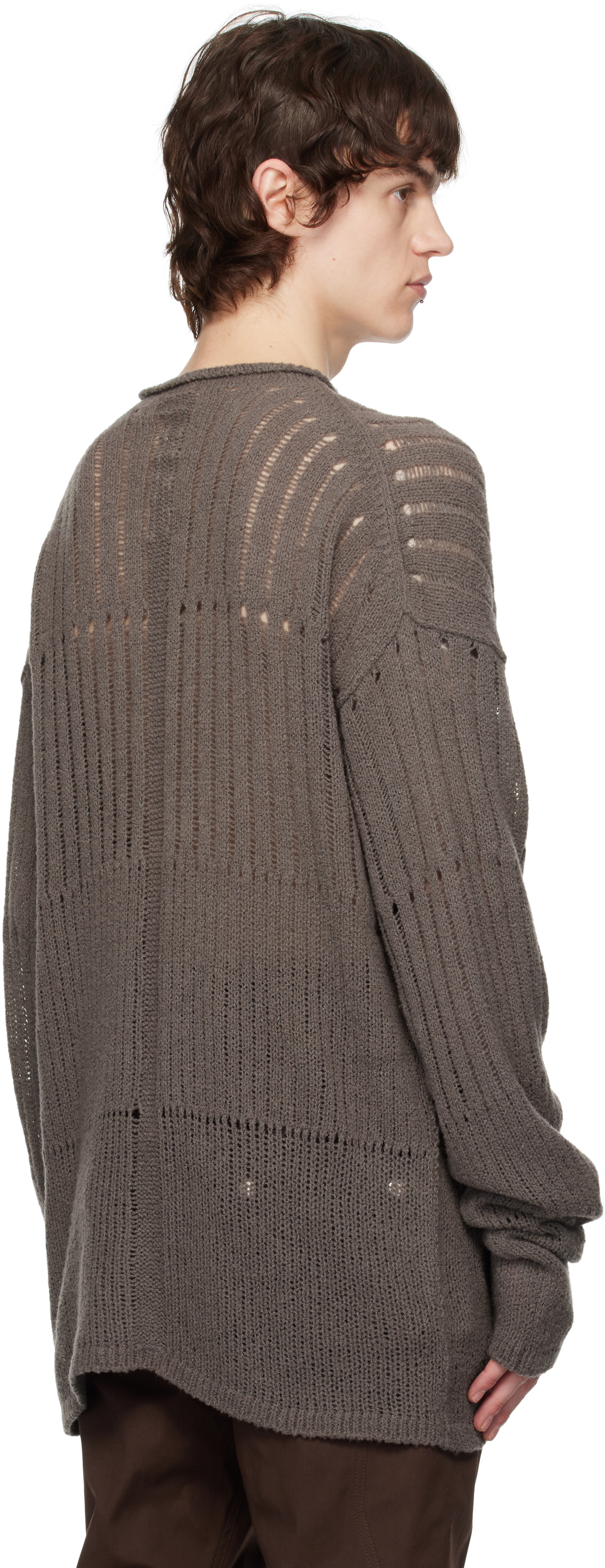 Rick Owens Gray Hollywood Oversized Pull Sweater Rick Owens