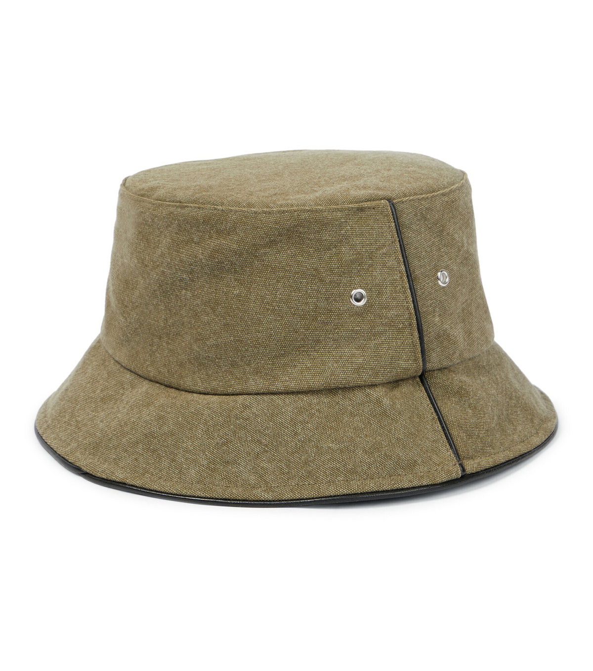 Balmain - Leather-trimmed canvas bucket hat Balmain