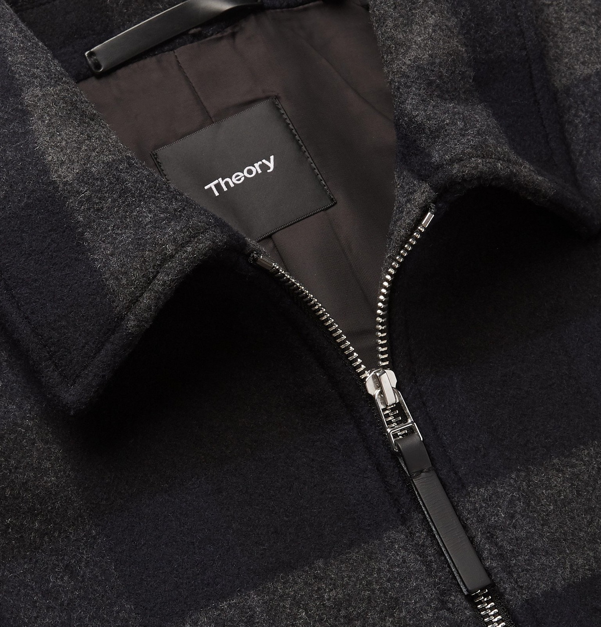 Theory - Wyatt Checked Wool-Blend Jacket - Black Theory