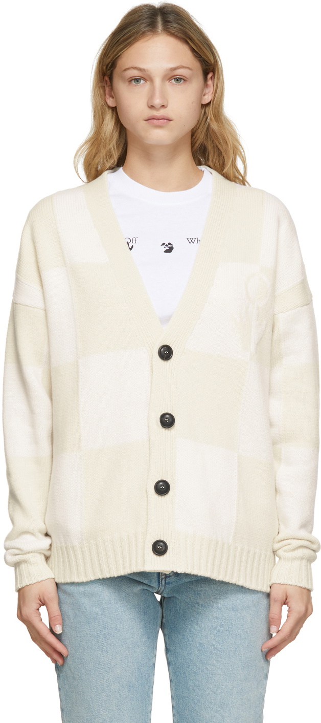 Off-White Knit Check Cardigan Off-White