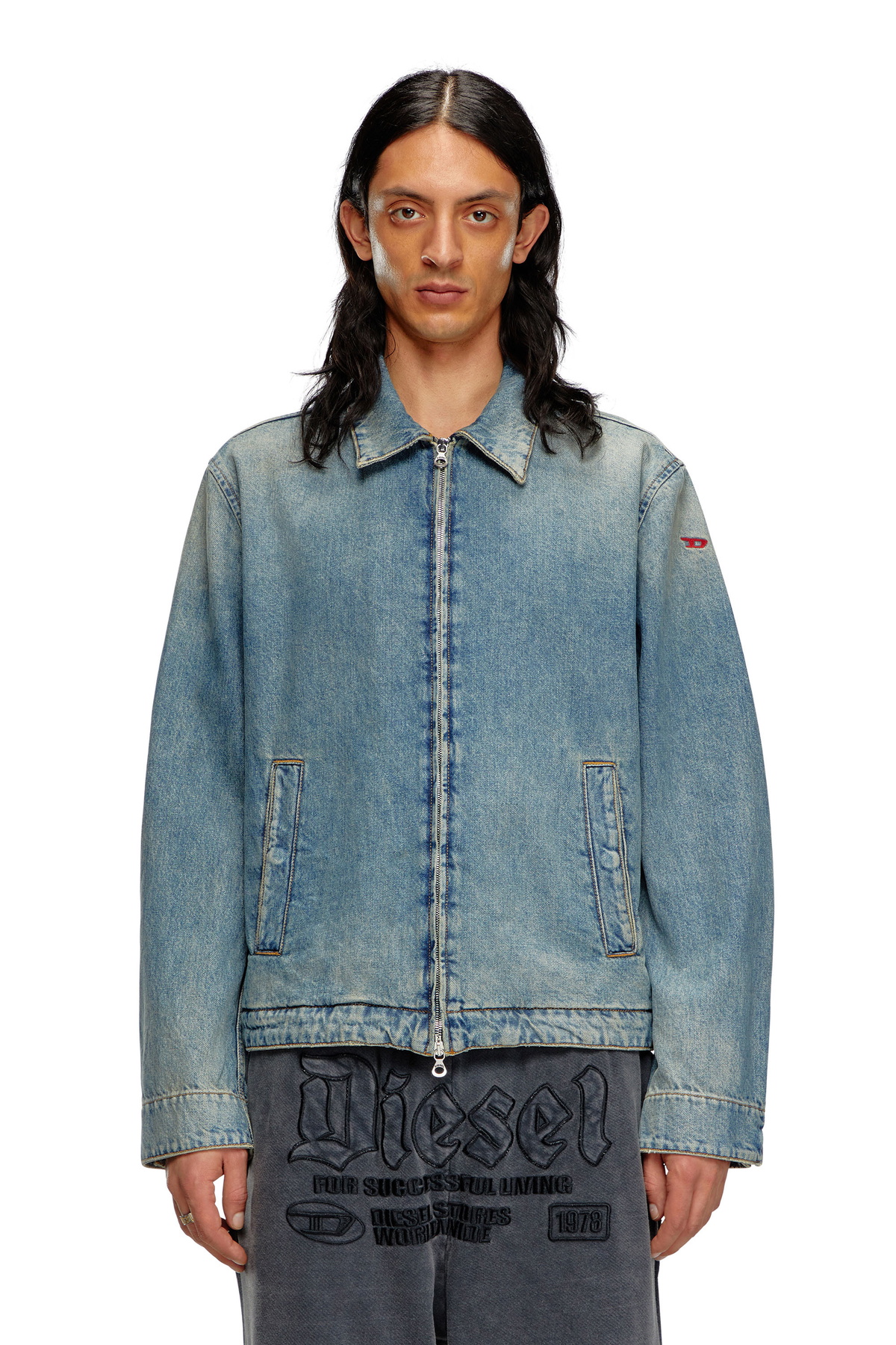 Diesel Denim blouson jacket - Denim Jackets Mens in Blue Diesel