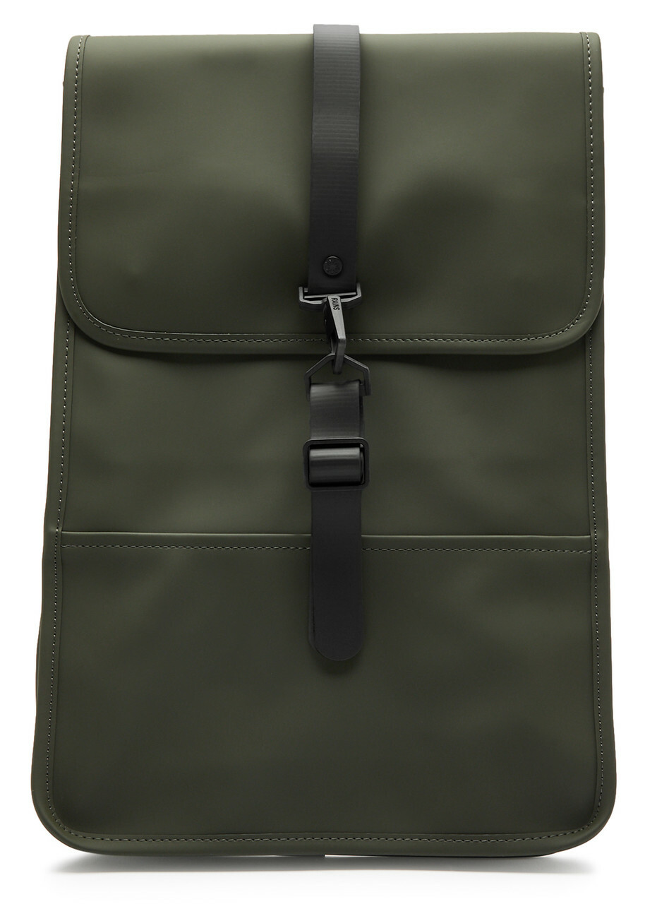 Rains Mini Rubberised Backpack - Dark Green - One Size Rains