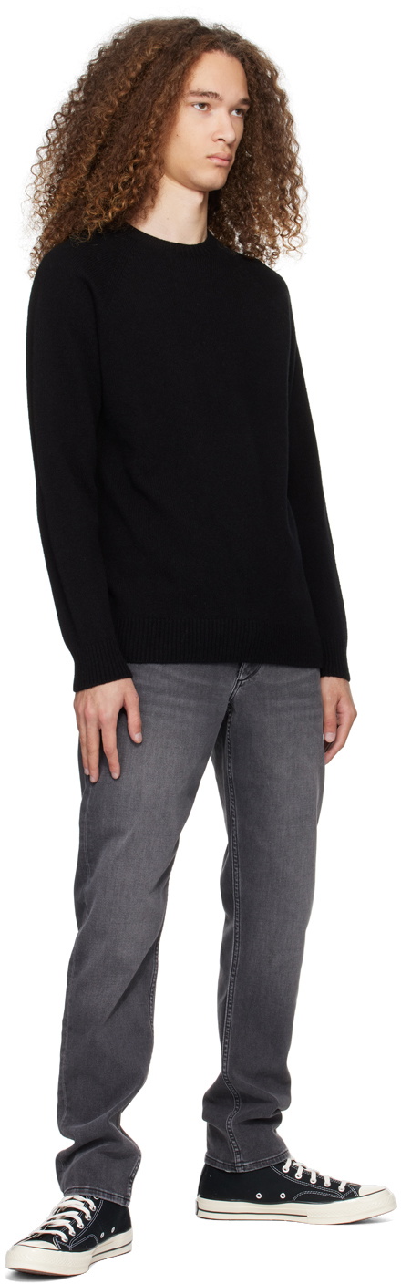 Sunspel Black Raglan Sweater Sunspel