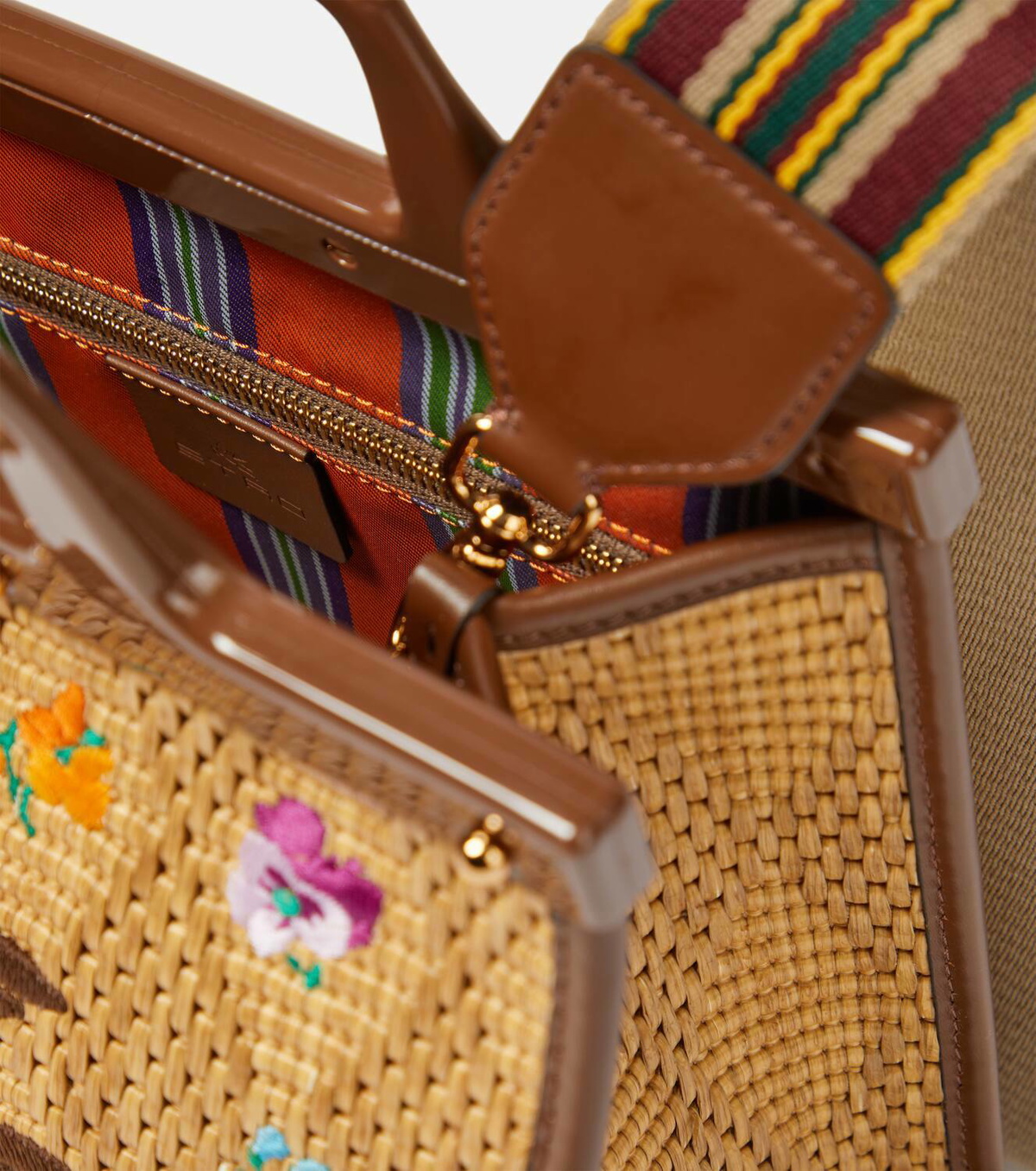 Etro Love Trotter Small raffia tote bag Etro