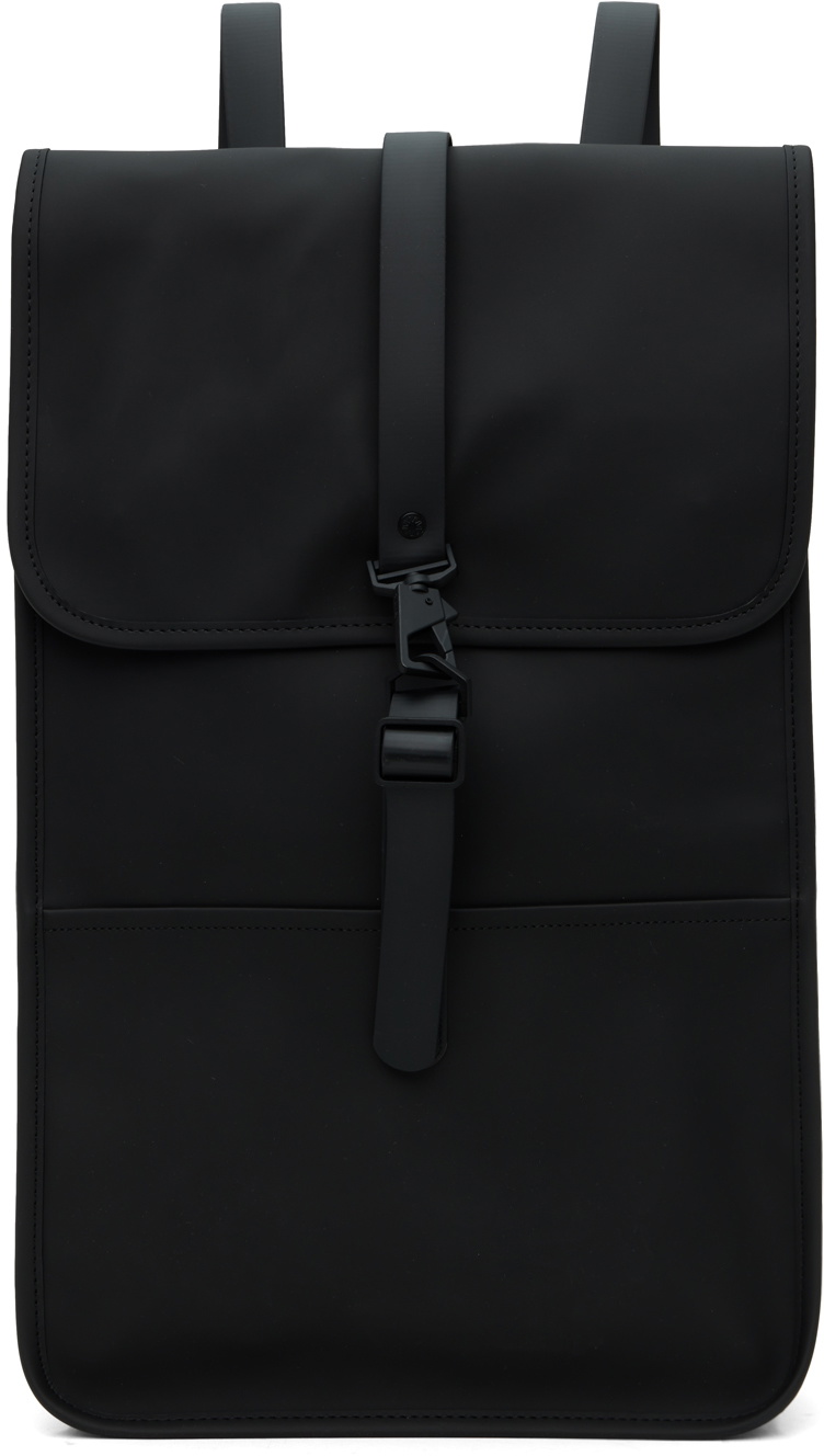 RAINS Black Coated Backpack Rains