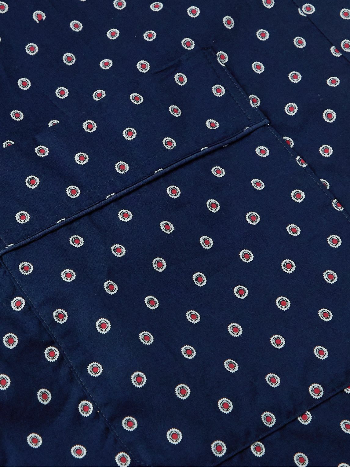 Derek Rose - Nelson Printed Cotton-Poplin Robe - Blue Derek Rose