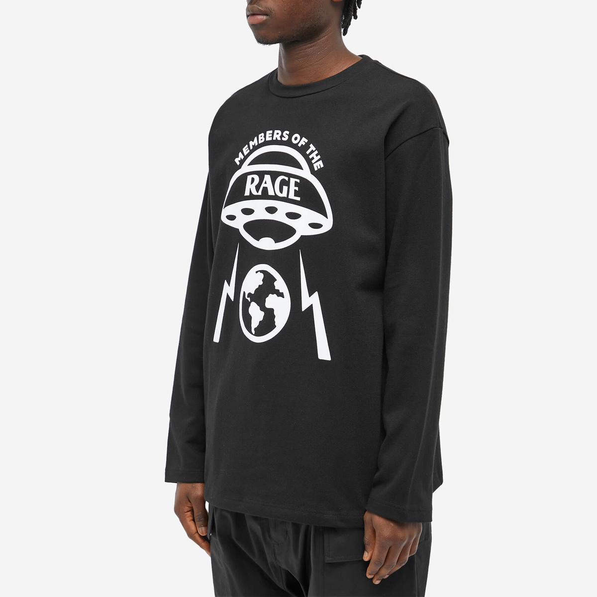 Members of the Rage Men's Long Sleeve Oversized Planet T-Shirt in Black ...