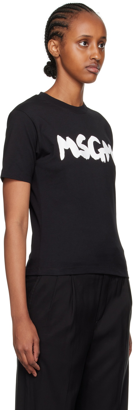 MSGM Black Printed T-Shirt MSGM