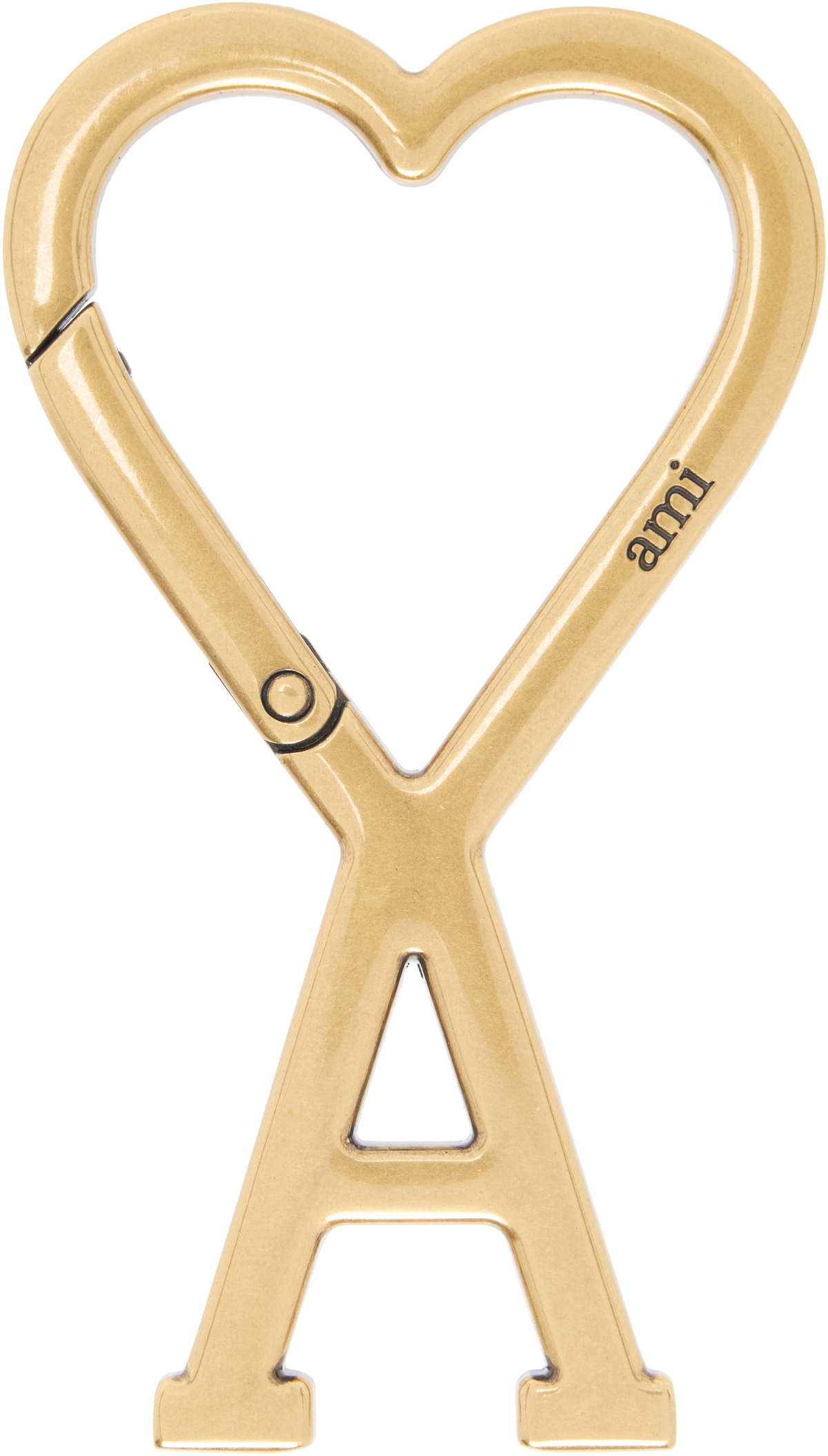 AMI Paris Gold Ami De Coeur Hook Keychain AMI