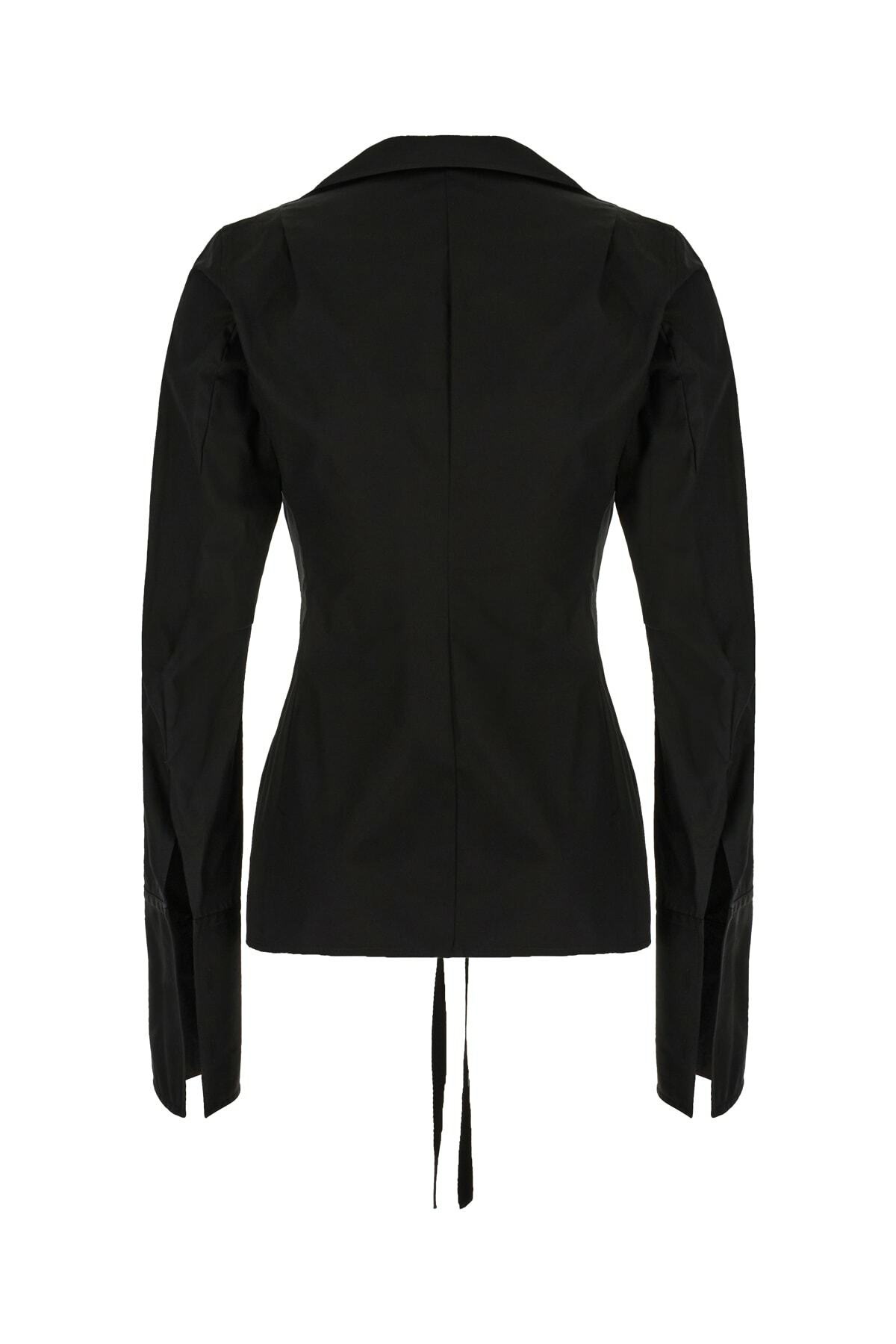 Ann Demeulemeester Black Cotton Linsey Blouse Ann Demeulemeester