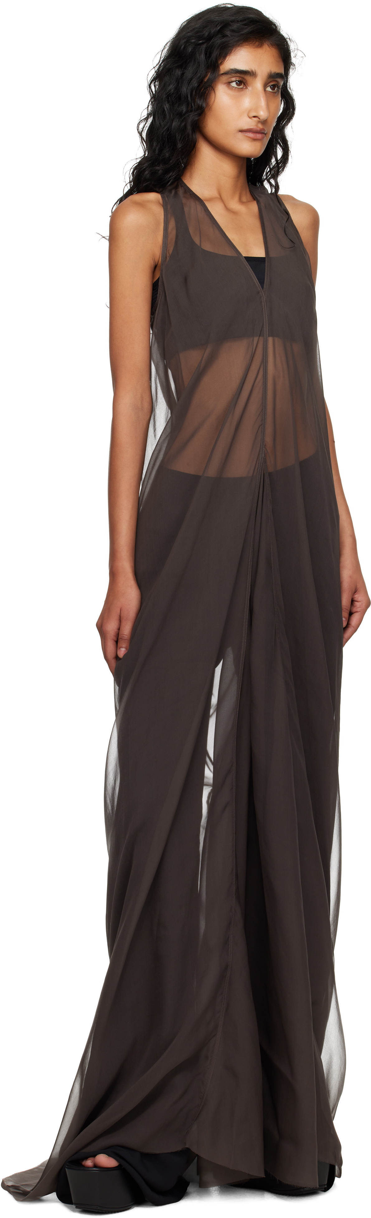 Rick Owens Gray Concordians SL Dustulator Maxi Dress Rick Owens