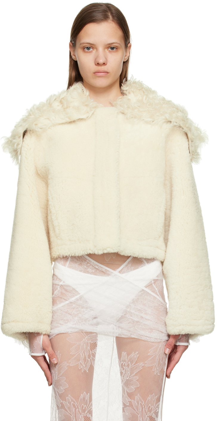 Jacquemus Off-White Le Papier 'La Veste Piloni' Shearling Jacket Jacquemus