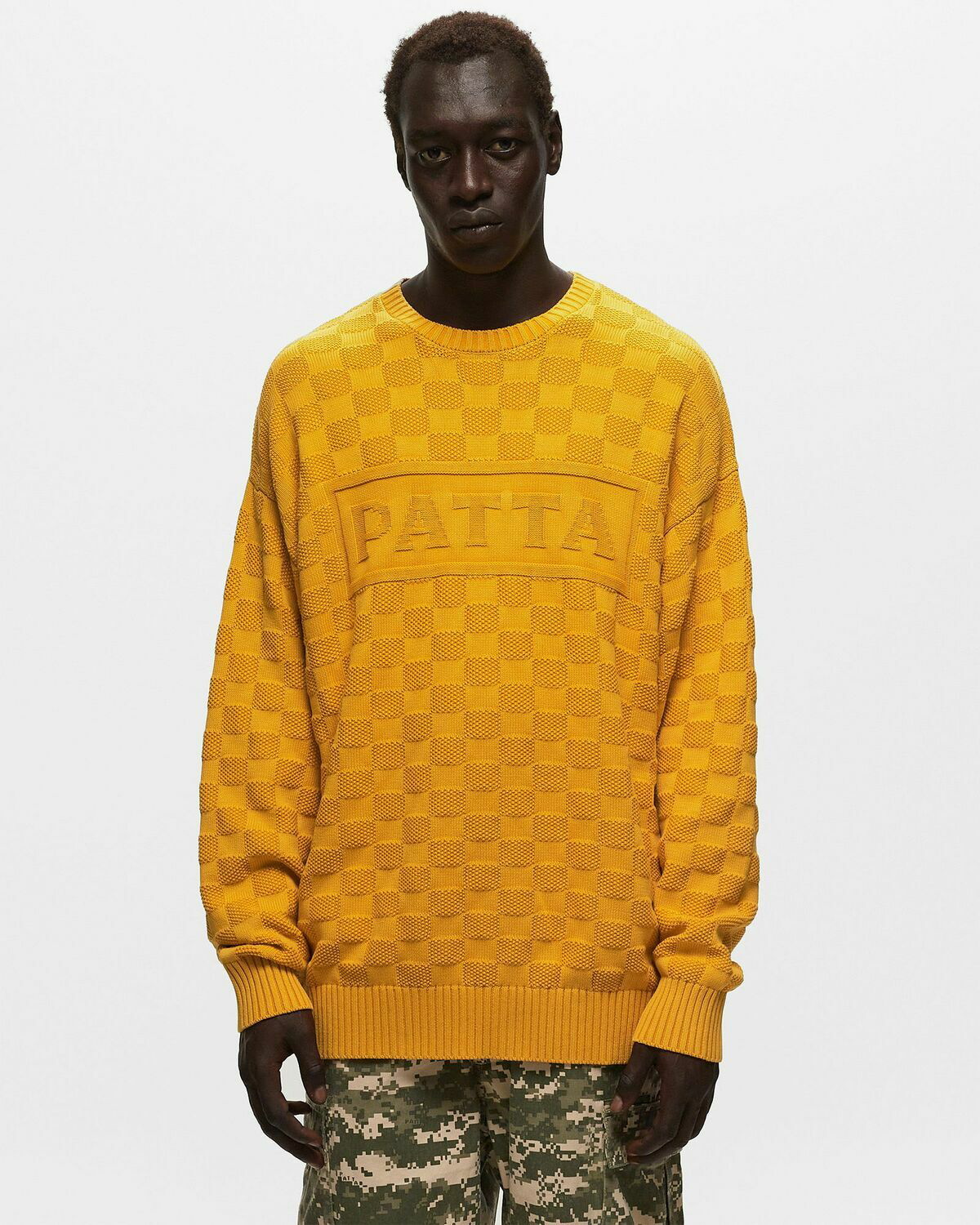 Patta Pearl Ribbed Knitted Sweater Yellow Pullovers Patta