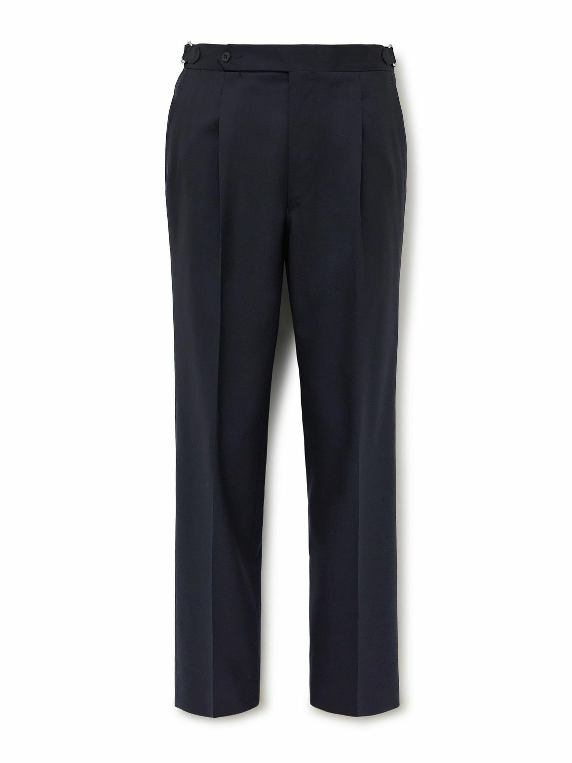 Stòffa - Straight-Leg Pleated Wool Suit Trousers - Blue STÒFFA