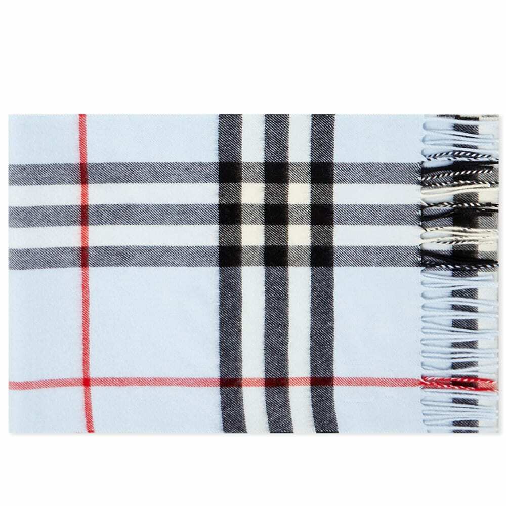 Burberry Women's Giant Checked Scarf in Pale Blue Burberry