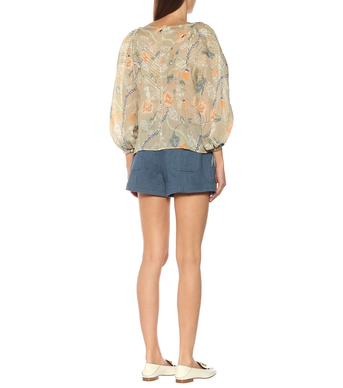 Chloe - Floral ramie off-shoulder blouse Chloe