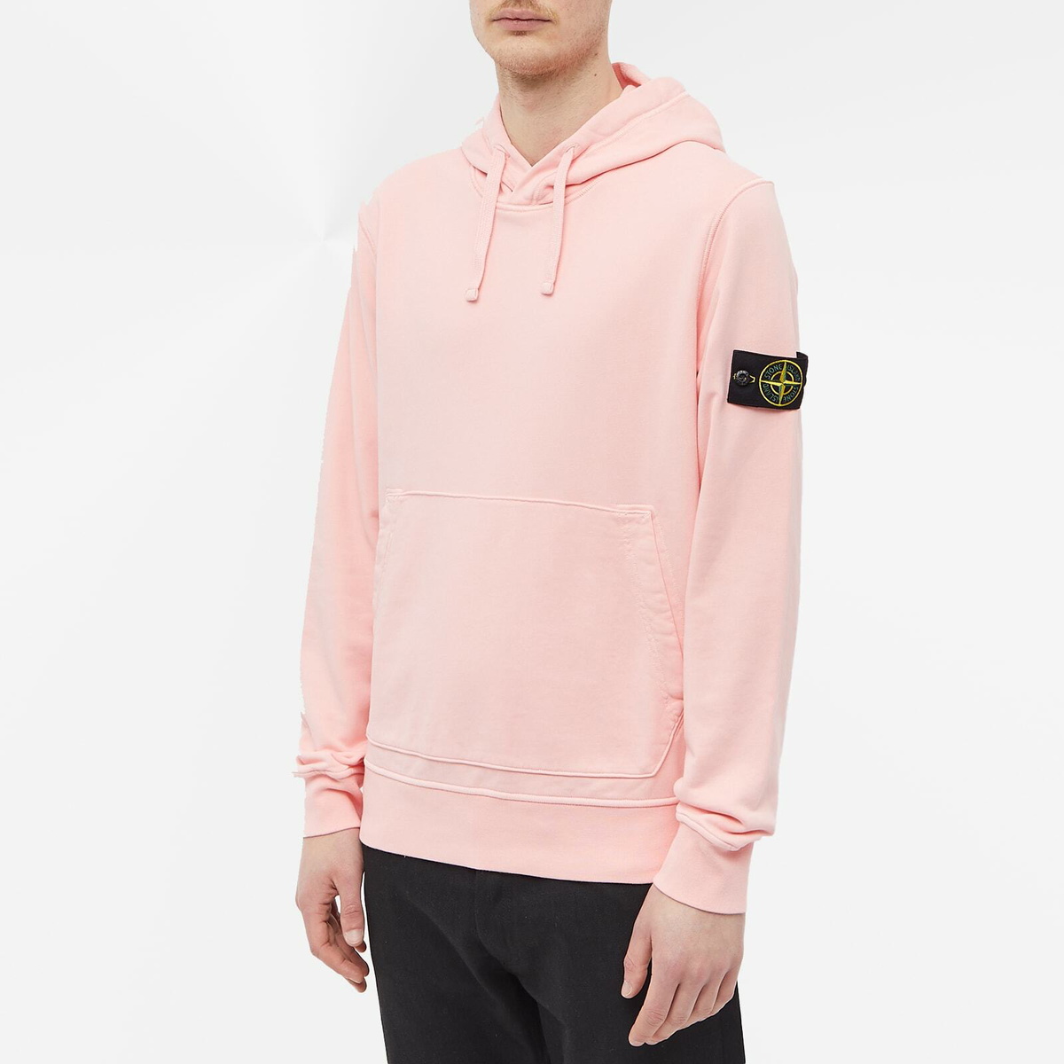 Stone Island Men's Garment Dyed Popover Hoody in Pink Stone Island
