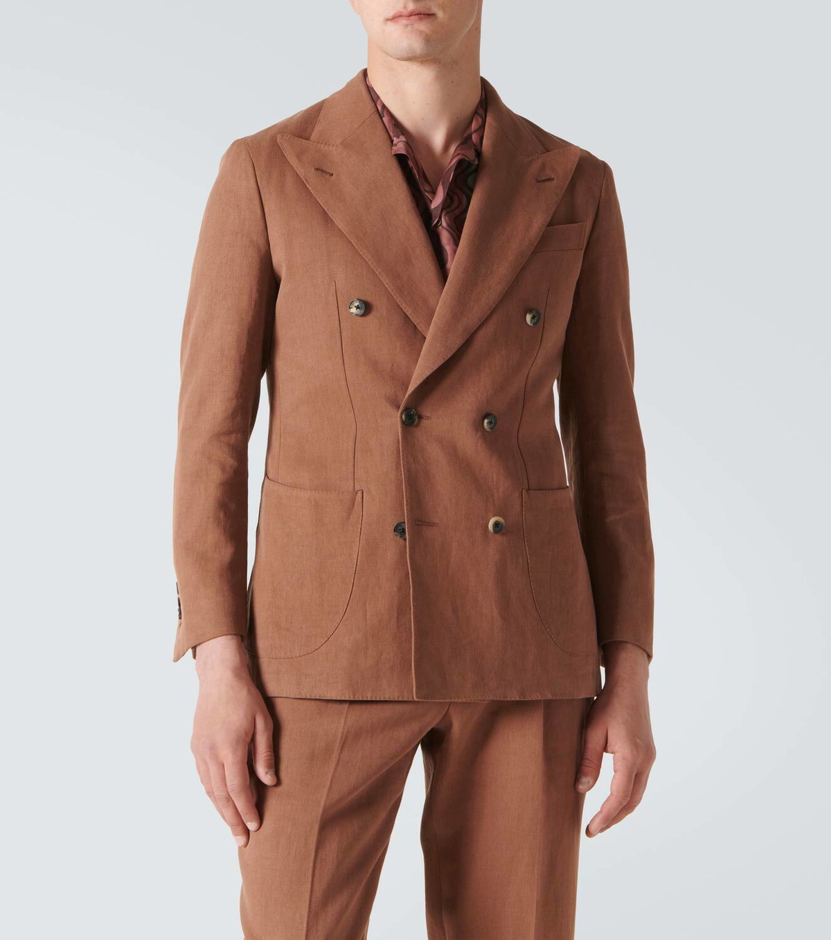 Thom Sweeney Double-breasted linen suit Thom Sweeney