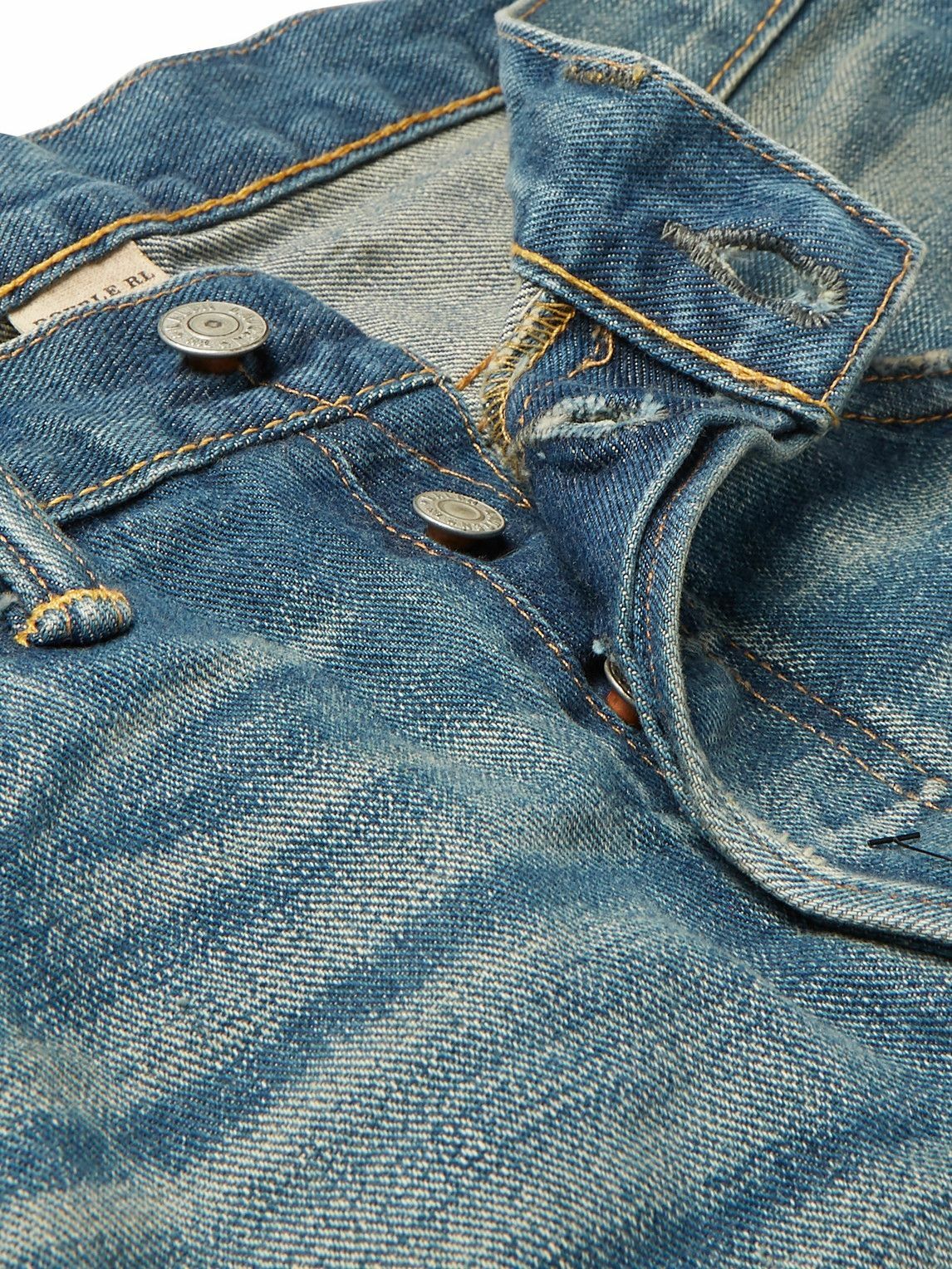 RRL - Ridgway Slim-Fit Distressed Selvedge Denim Jeans - Blue RRL