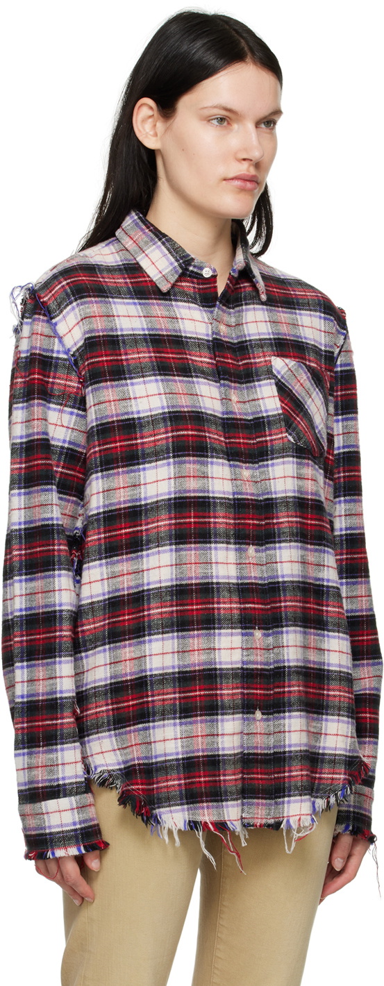 R13 Red Shredded Seam Shirt R13