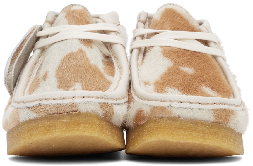 Clarks Originals Tan & Off-White Cow Print Wallabee Derbys Clarks Originals