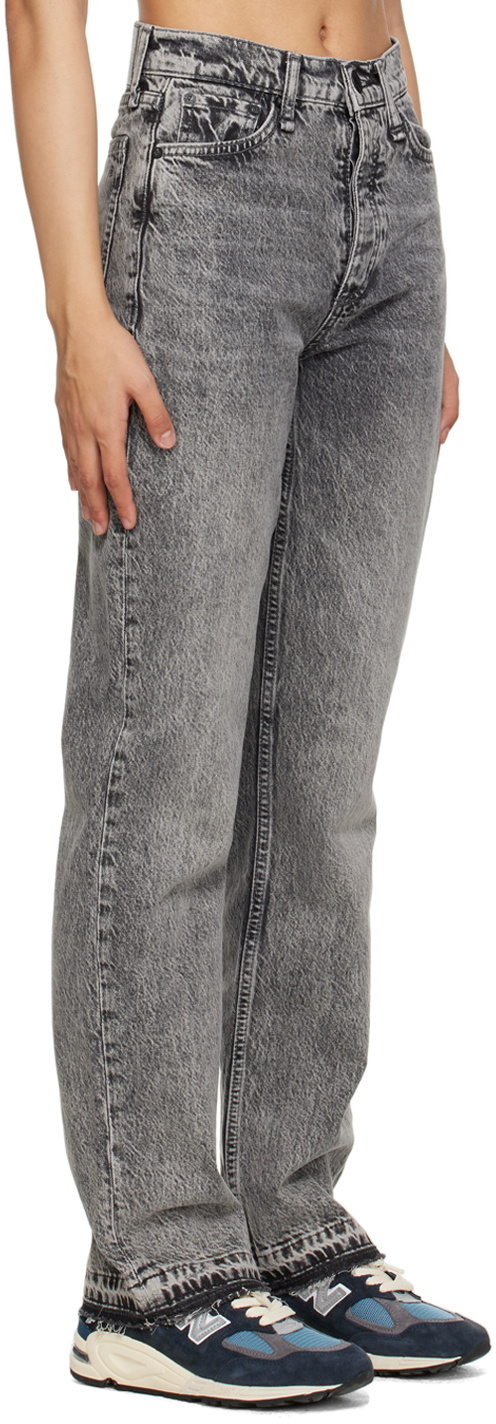 rag & bone Gray Alex High-Rise Straight Jeans Rag and Bone