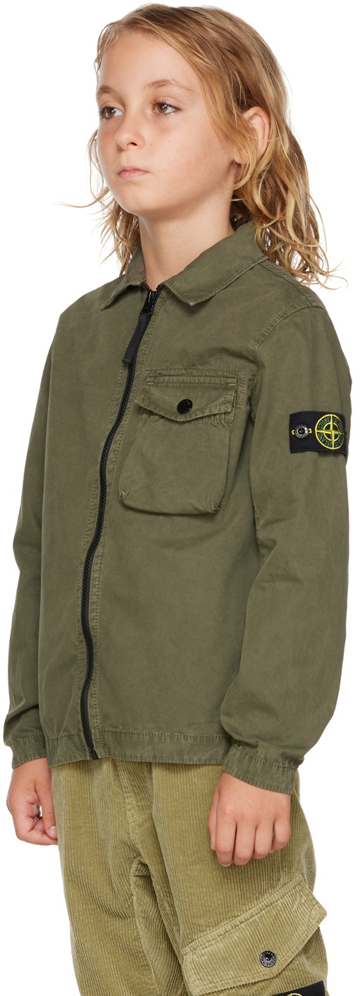 Stone Island Junior Kids Khaki Pocket Jacket Stone Island Junior