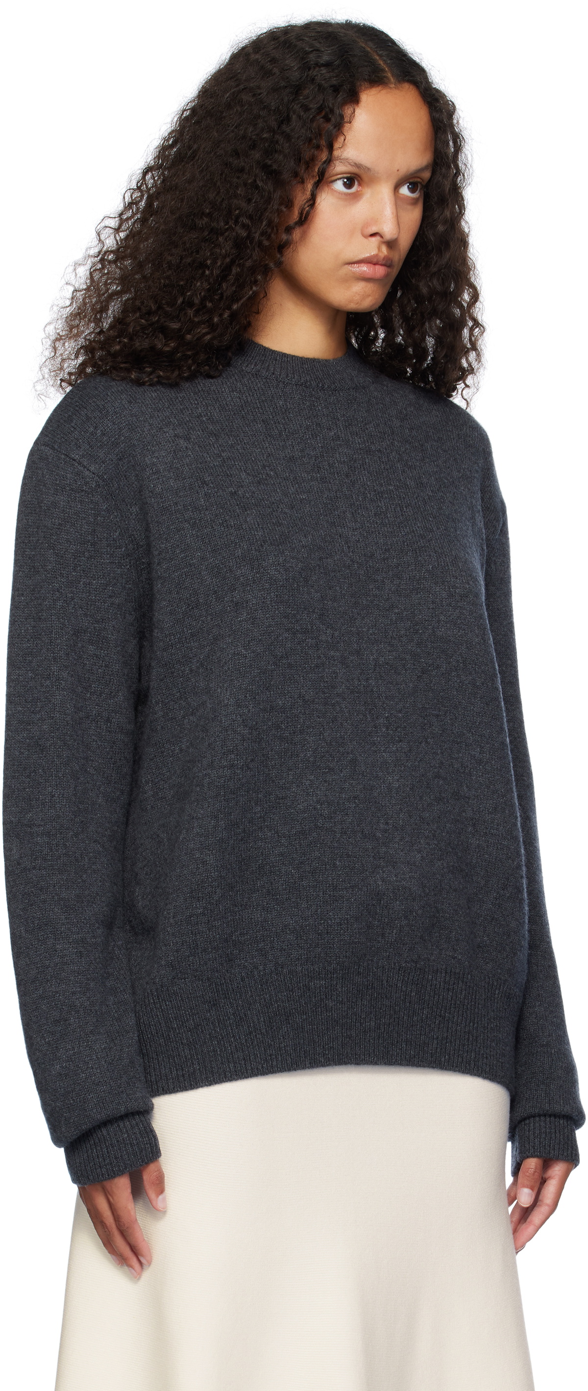 The Frankie Shop Gray Rafaela Padded Knit Sweater The Frankie Shop