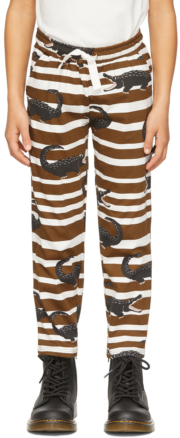 Mini Rodini Kids Brown Crocodile Lounge Pants Mini Rodini