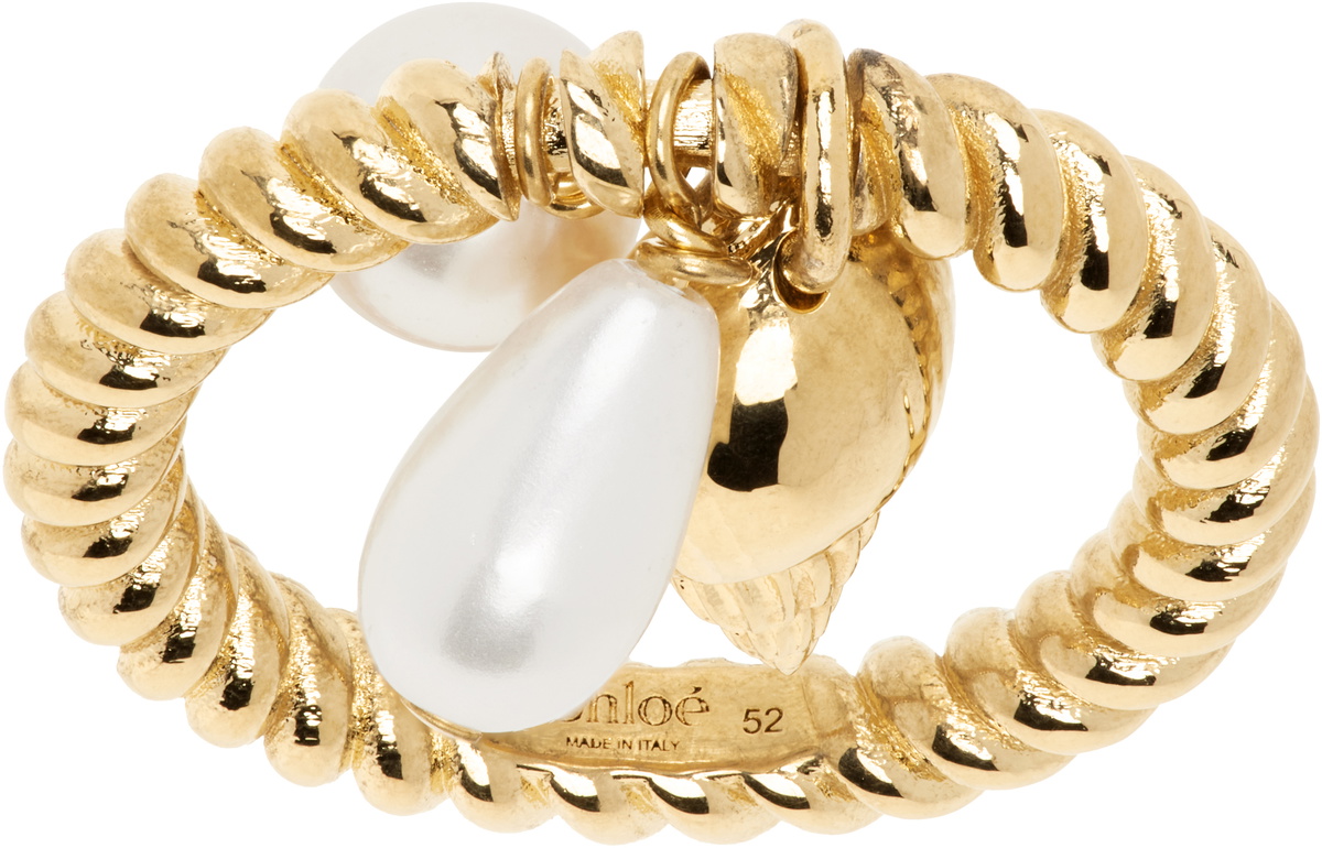 Chloé Gold Faux Pearl Ring Chloe
