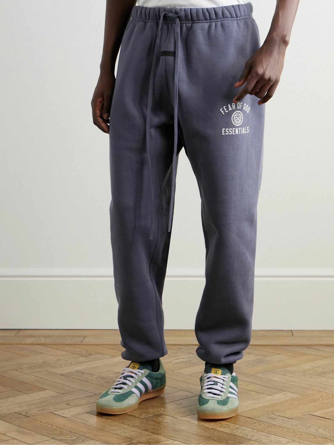 FEAR OF GOD ESSENTIALS - Tapered Logo-Printed Appliquéd Cotton-Blend ...