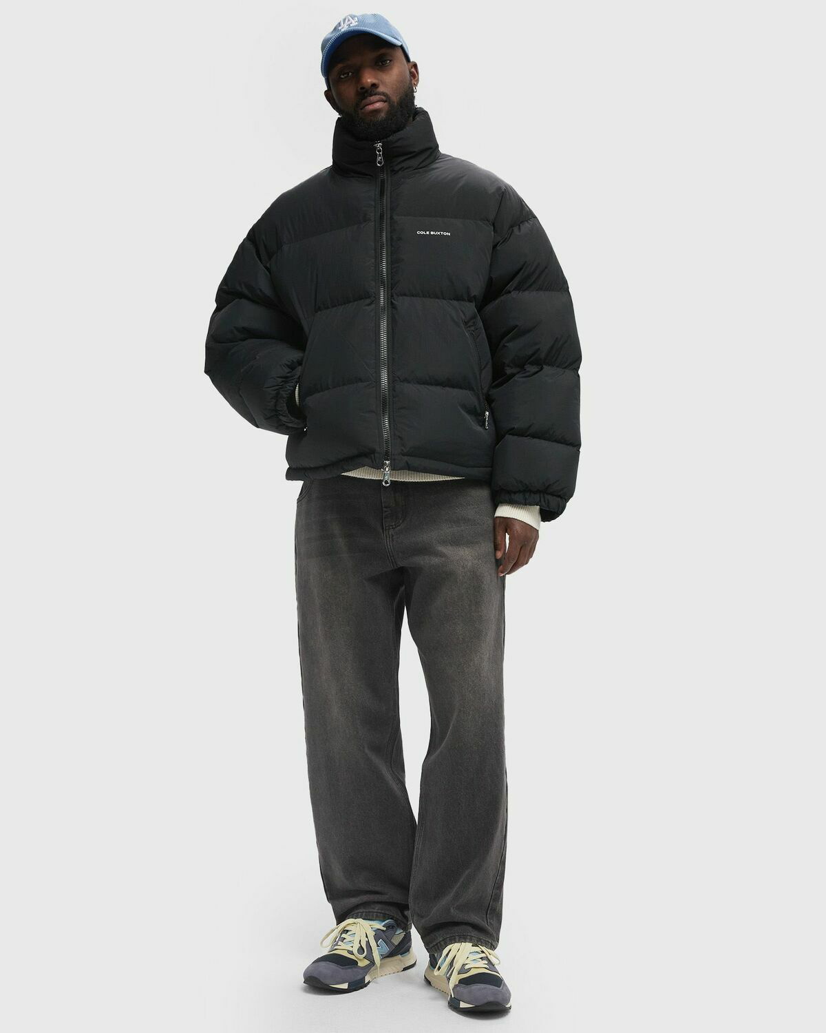 Cole Buxton Cropped Logo Puffer Black Mens Down & Puffer Jacket Cole Buxton